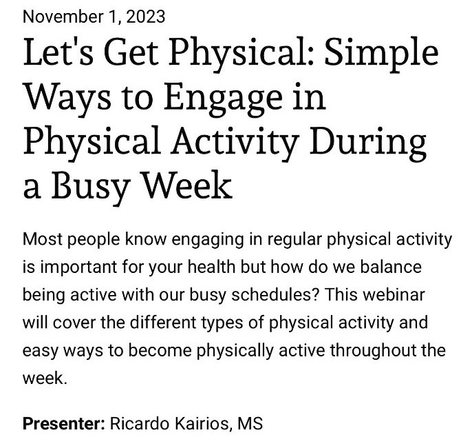 Let’s Get Physical: Simple Ways to Engage in Physical Activity During a ...